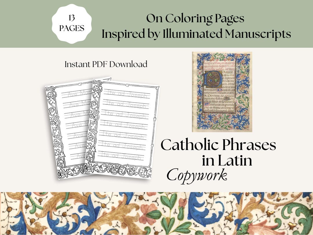 Catholic Words in Latin Copywork | Christian Education for Children ...