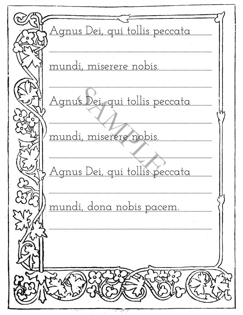 Catholic Latin Prayers Copywork | Catholic Homeschool Coloring Pages ...