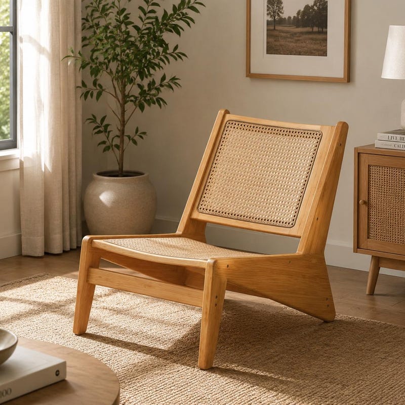 Boho Rattan Accent Chair - Etsy