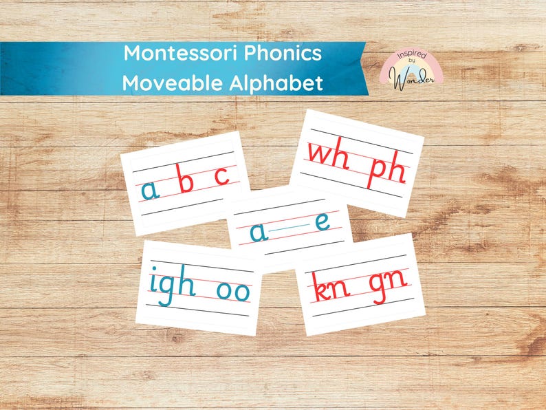 Montessori Movable Alphabet: UK/US Phonics - 110 Graphemes (digital ...