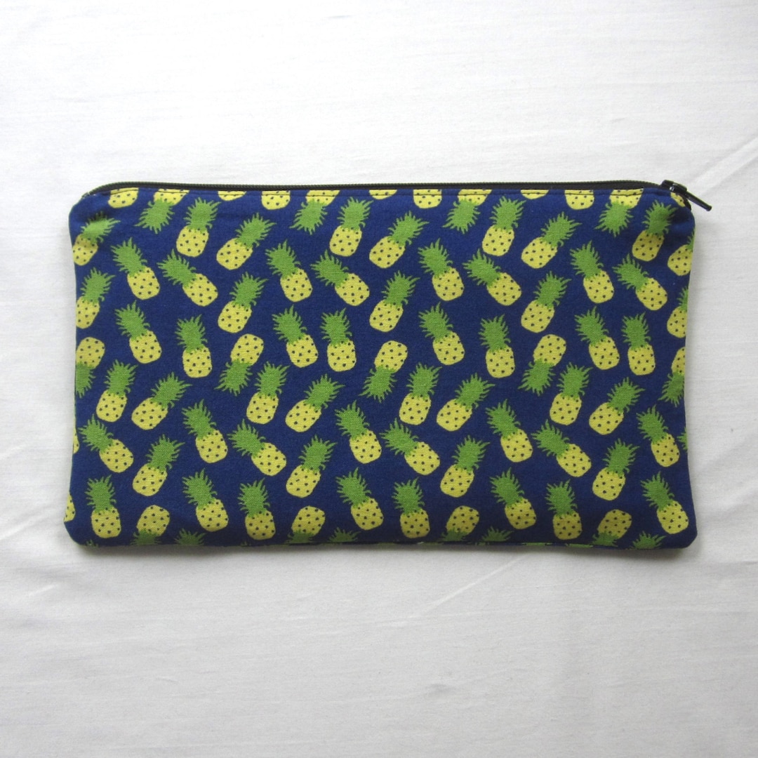 Pineapple Fabric Zipper Pouch / Pencil Case / Make up Bag / Gadget Sack ...