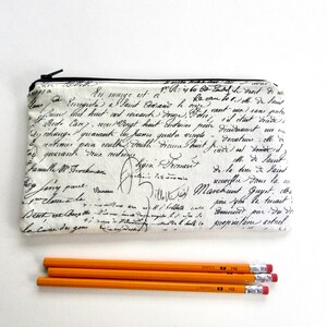 Handwriting Fabric Zipper Pouch / Pencil Case / Make up Bag / Gadget ...