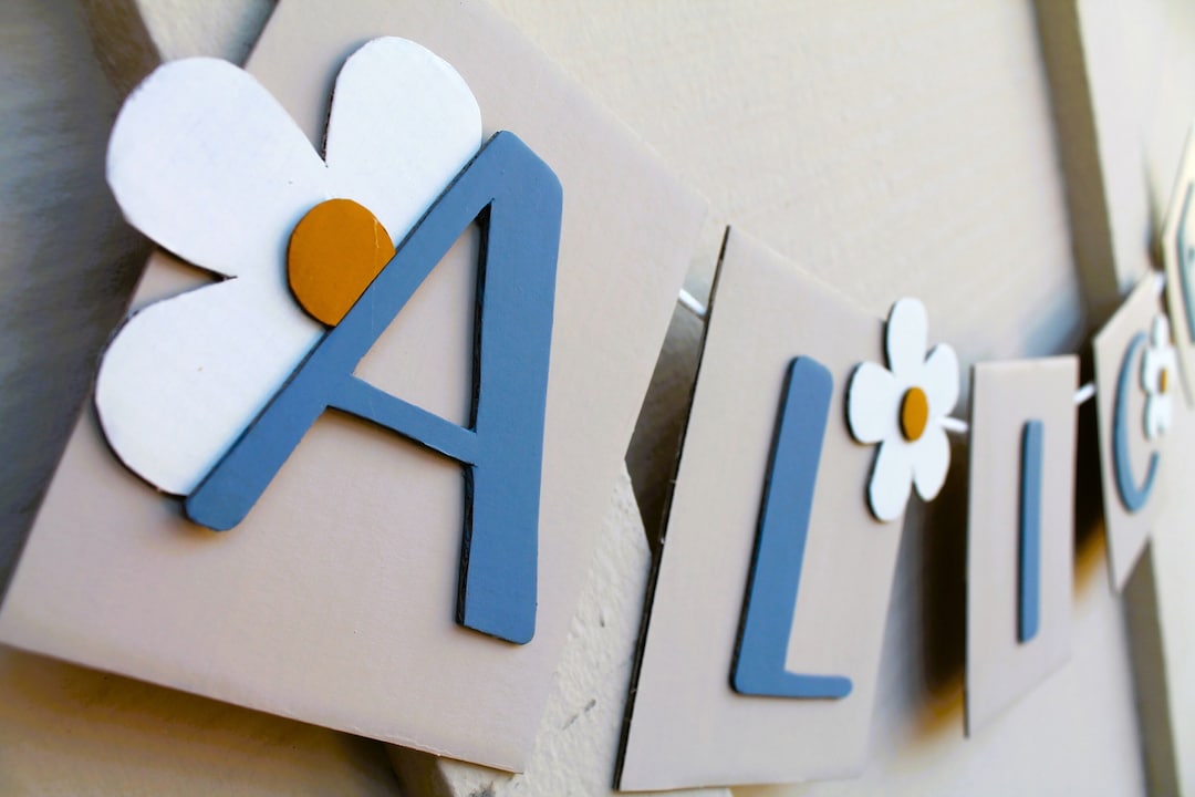 Flower Name Banner Custom Personalized Girl Nursery Handpainted - Etsy
