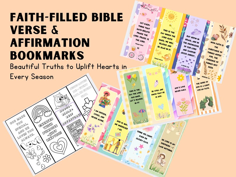 Christian Bible Verse and Affirmation Bookmarks | Printable Scripture ...