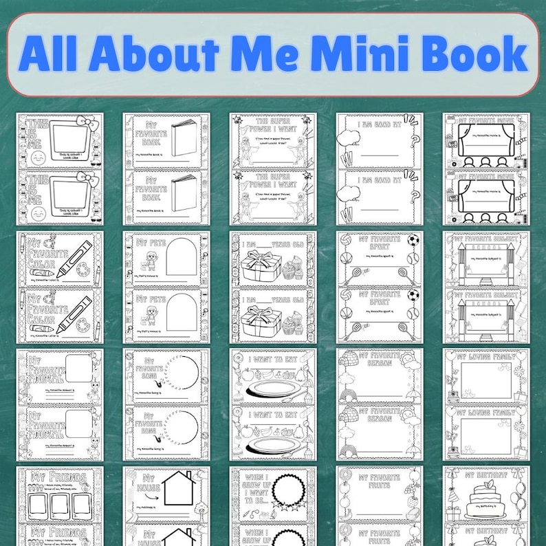 All About Me Mini Book Printable for Kids | Back to School Activity ...