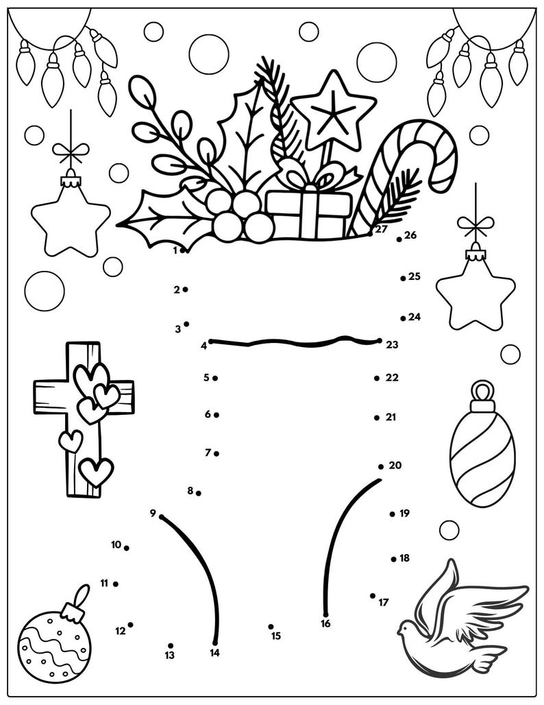 Christmas Dot to Dot for Kids – Christian Activity Printable 20-pages ...