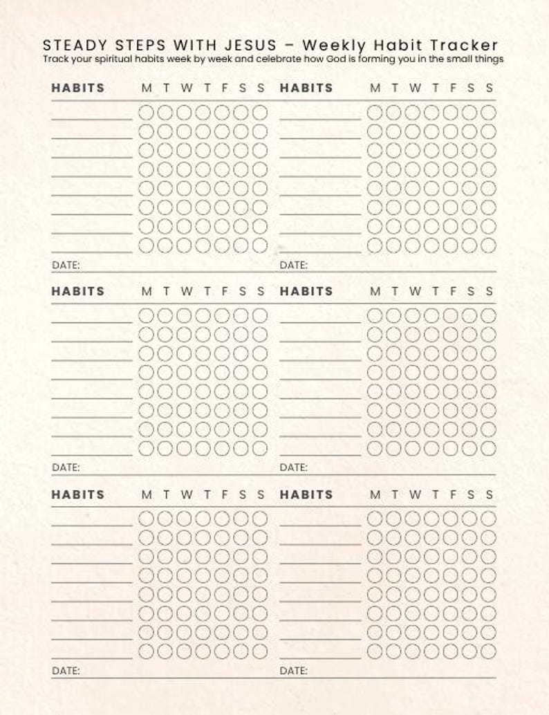 Christian Habit Tracker Printable for Women – Bible Reading & Prayer ...