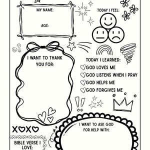Printable Kids Prayer Journal – Daily Christian Devotional Worksheet ...