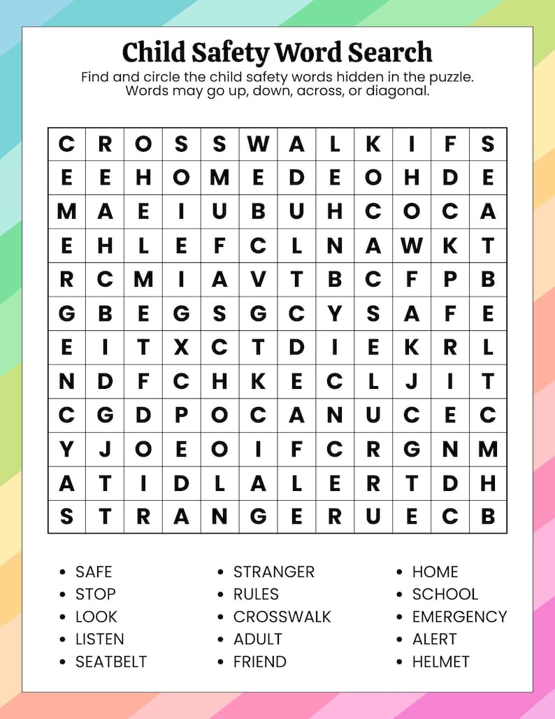 Child Safety Printable Activities | 21 Pages PDF | Safety Rules ...