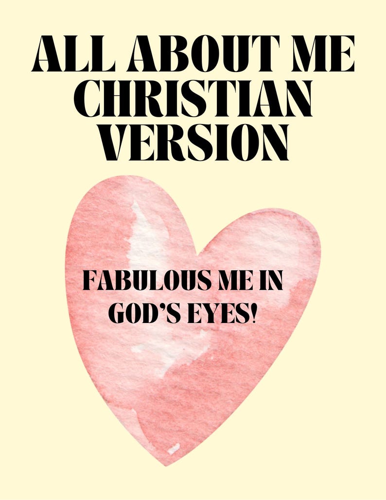 Christian All About Me Worksheet PDF – 6-page Faith-based Kids ...