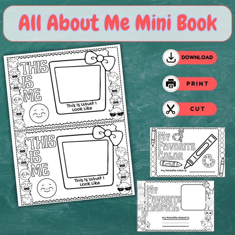 All About Me Mini Book Printable for Kids | Back to School Activity ...