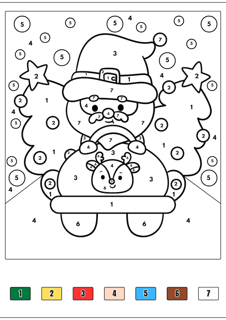 Christmas Color by Number for Kids – 21 Fun Coloring Pages | Printable ...