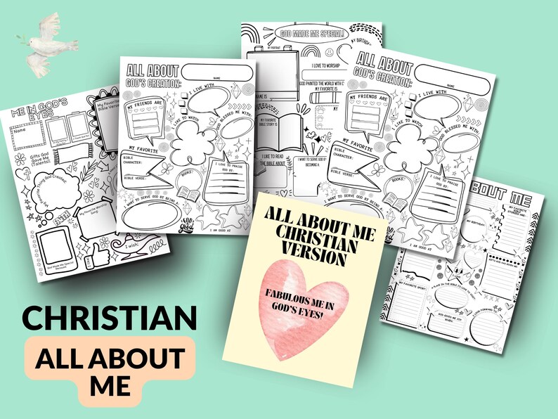 All About Me Christian Printable – Bible-based Worksheet Pack for Kids ...