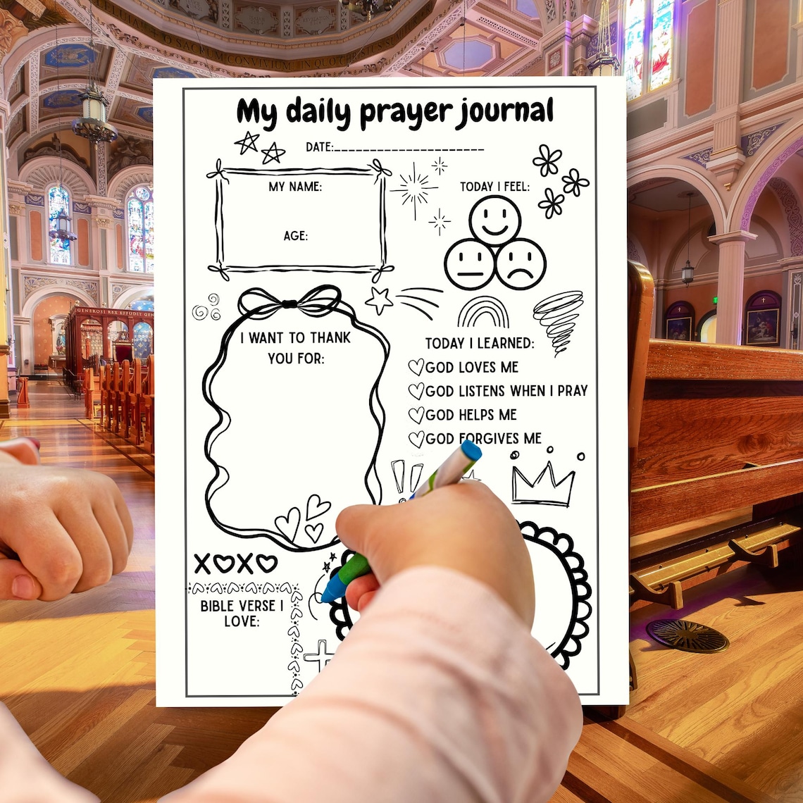 Printable Kids Prayer Journal – Daily Christian Devotional Worksheet ...