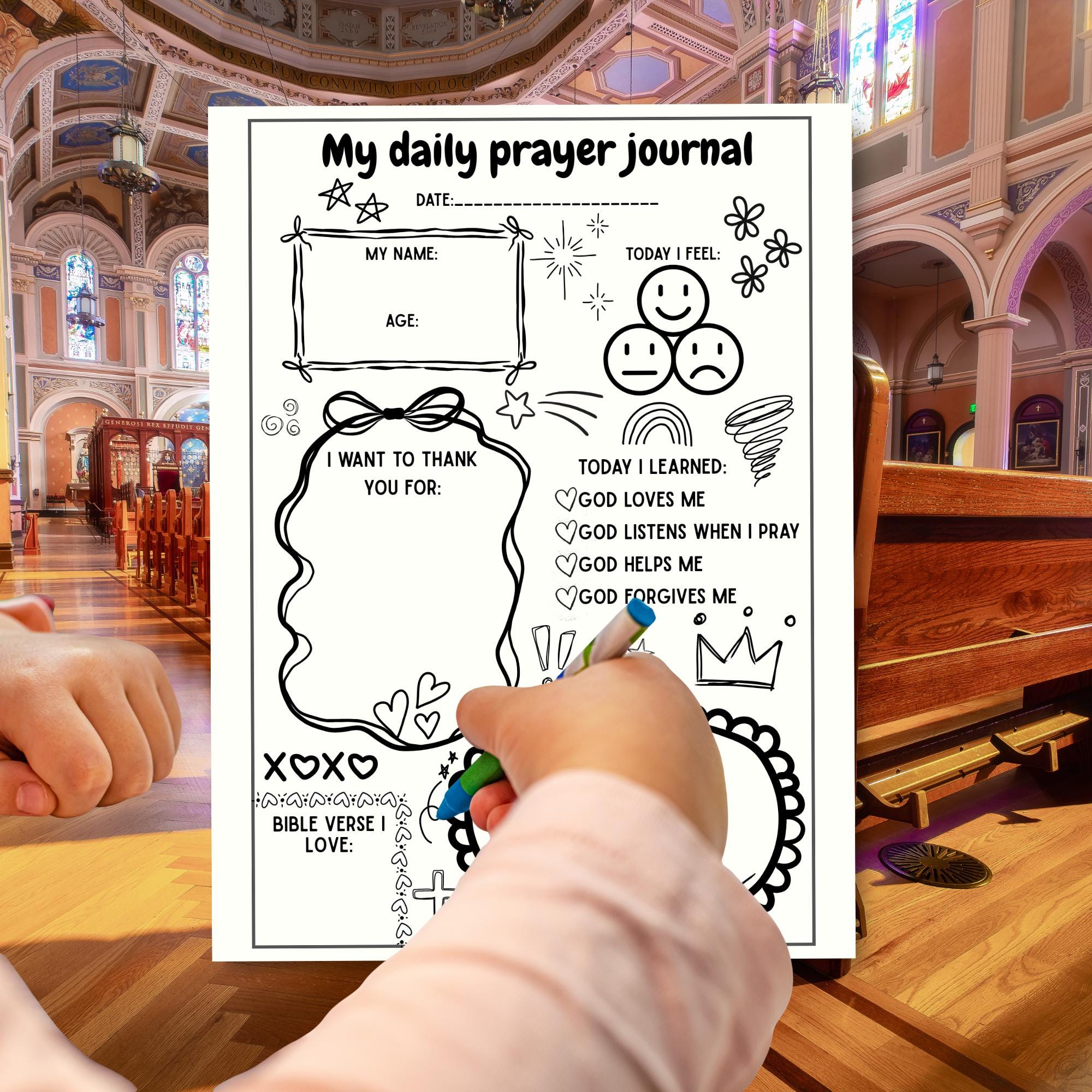 Printable Kids Prayer Journal – Daily Christian Devotional Worksheet ...