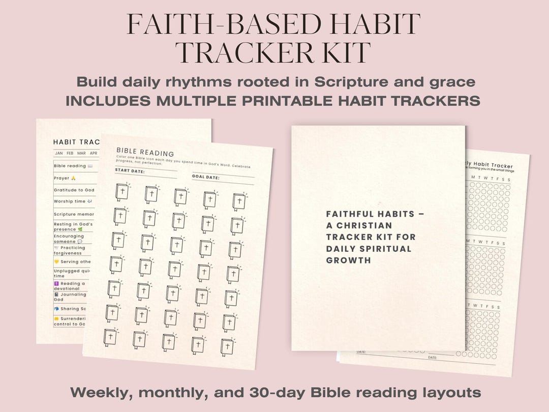 Christian Habit Tracker | Faithful Habits Printable | Daily Bible ...