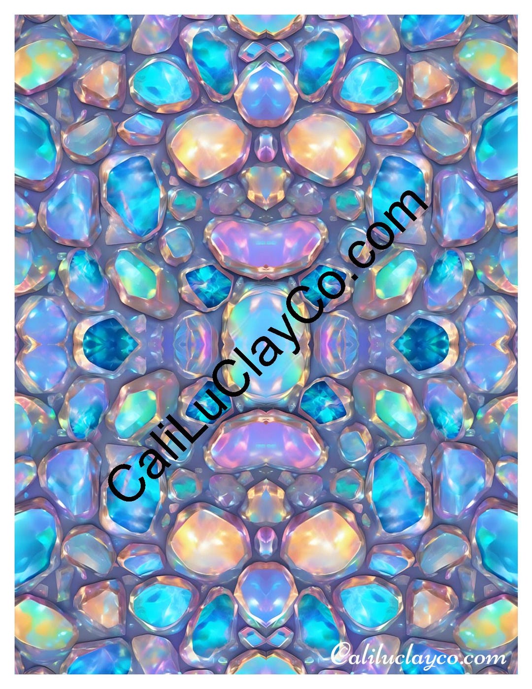 Bejeweled #3 Mirrored Polymer Clay Water-soluble Transfer Sheet ...
