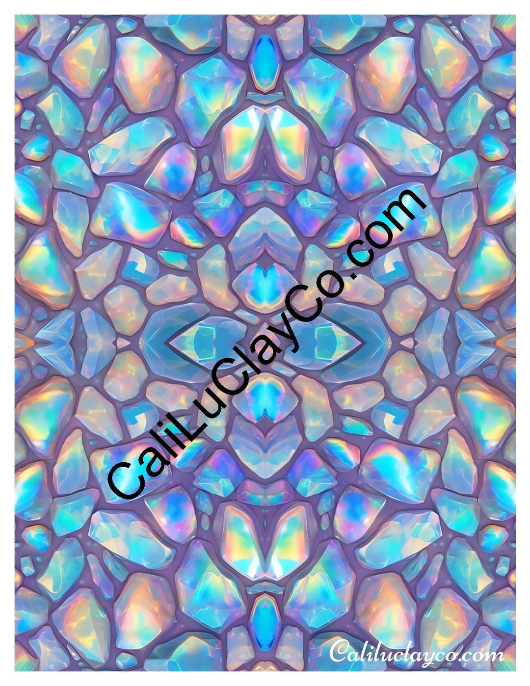 Bejeweled #6 Mirrored X4 Polymer Clay Water-soluble Transfer Sheet ...