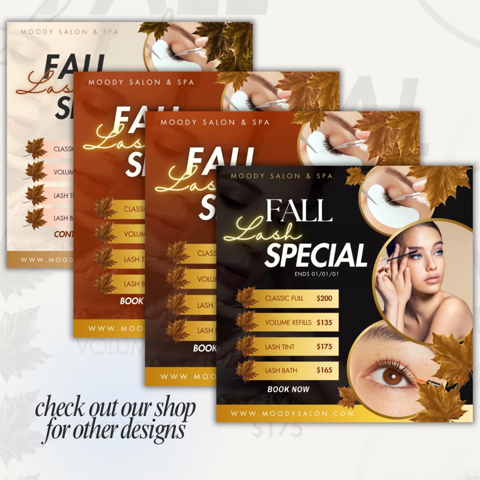 Editable Fall Lash Sale Flyer Canva Template, Eyelash Business ...