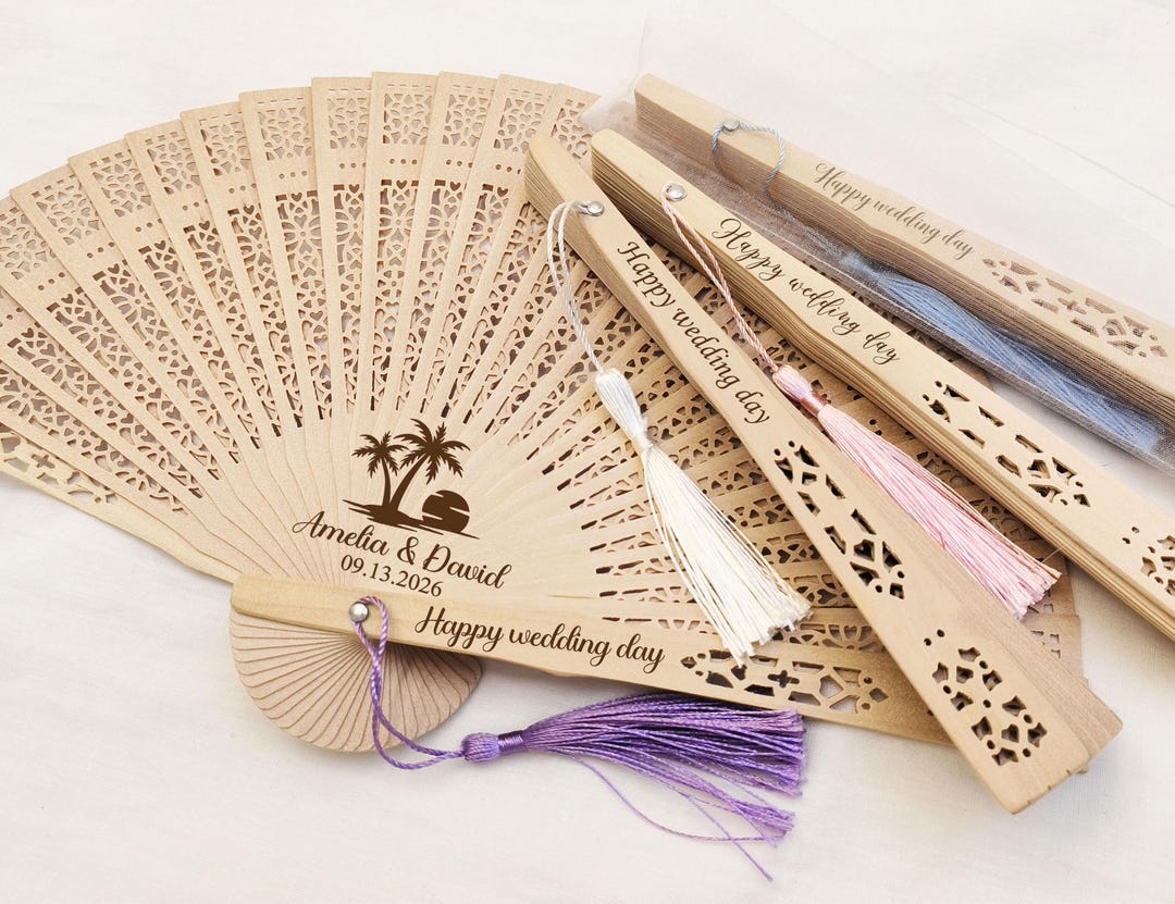 Wedding Hand Fans Personalized Wedding Favour Fans Custom Wooden Fans ...