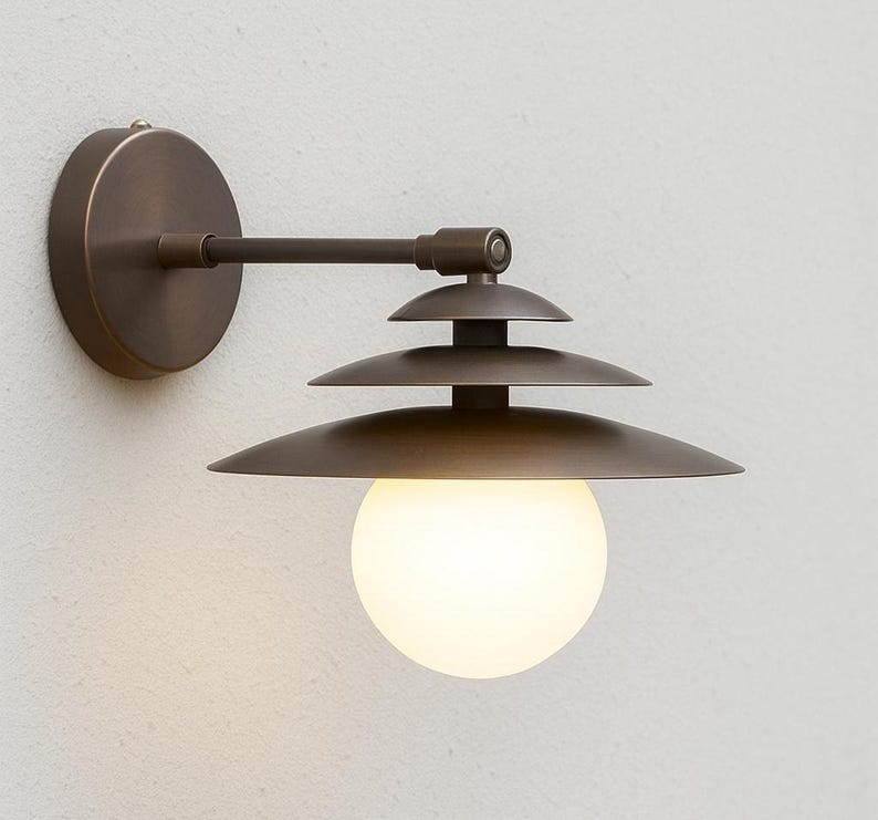 Handmade Brass Wall Sconce: Mid-century Modern Industrial Lighting ...