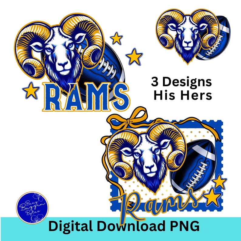 Rams Mascot PNG: School Spirit Design for DTG/DTF Printing (digital ...