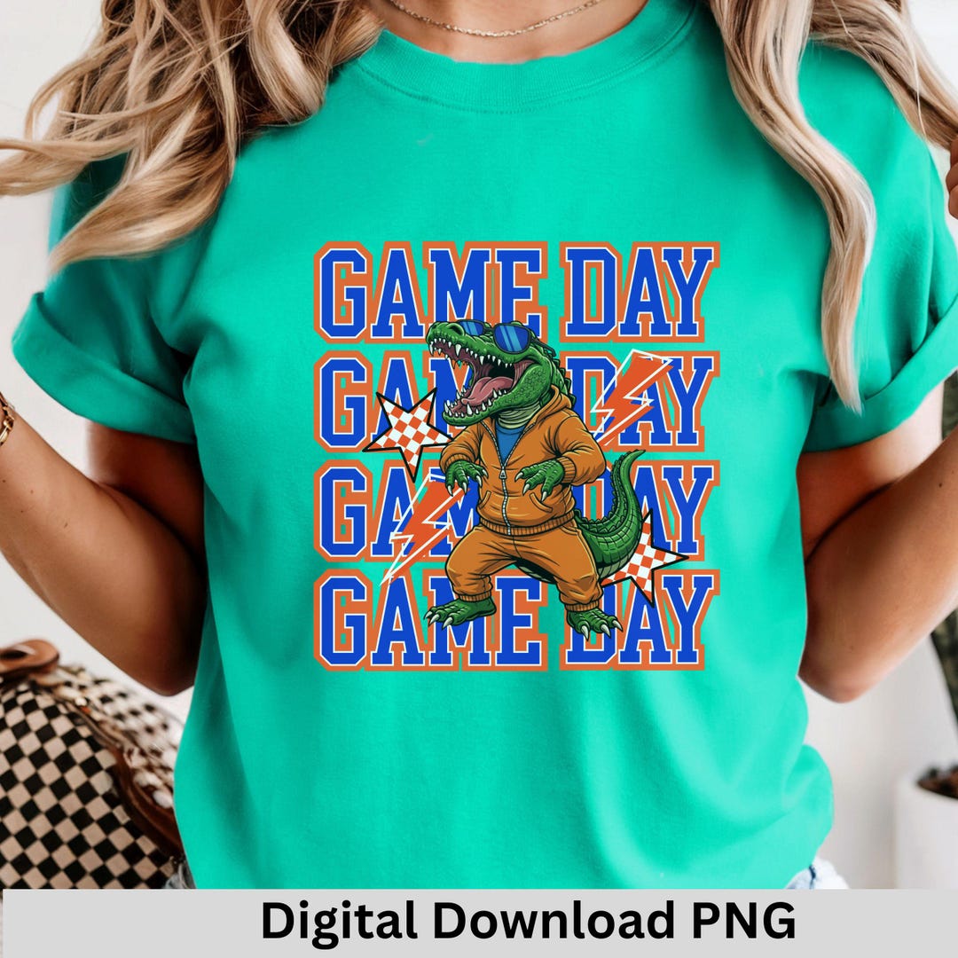 Cool Gator Game Day PNG Digital Download | Football Alligator Clipart ...
