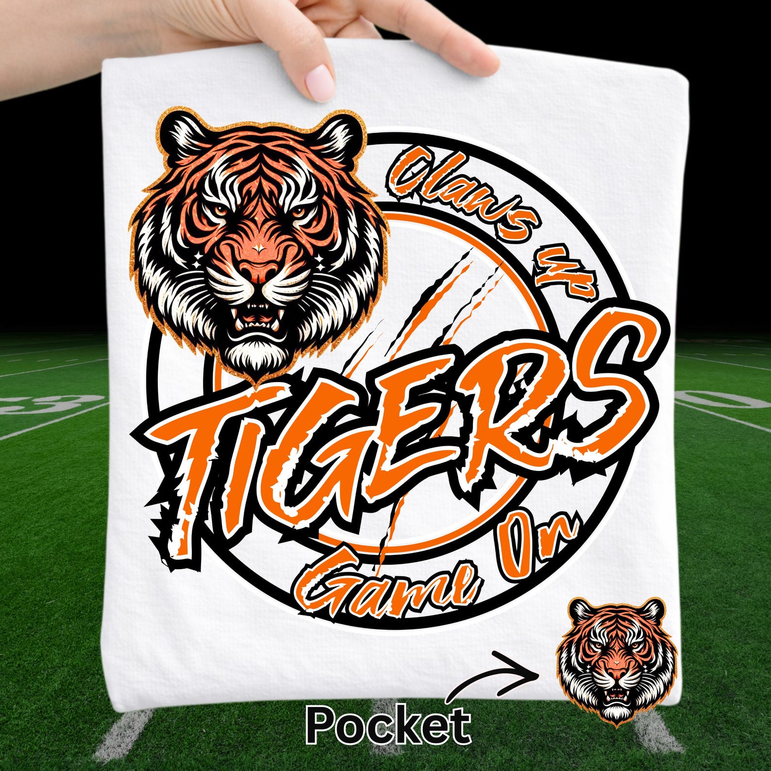 Tigers PNG Mascot Game Day Shirt Design Orange Black School Spirit ...