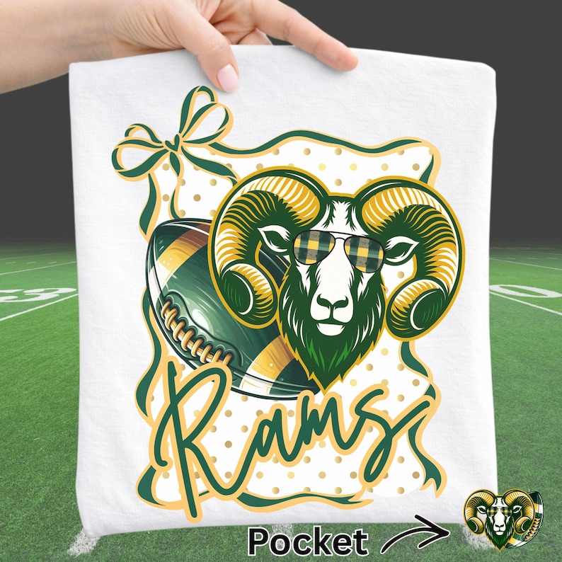 Rams Football PNG Green Gold Mascot Game Day Digital Download - Etsy