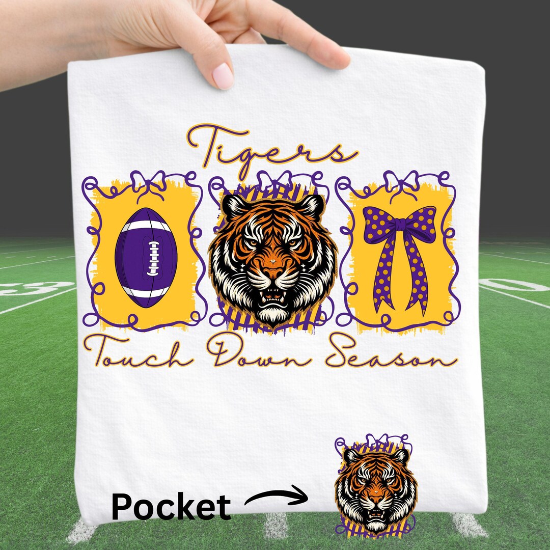 Tigers Football PNG Purple Gold Mascot Bow Game Day Touchdown Season ...
