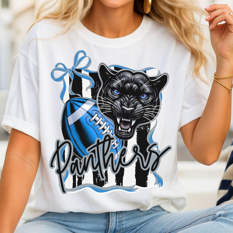 Panthers Football PNG: Preppy School Spirit Tee Design (digital ...