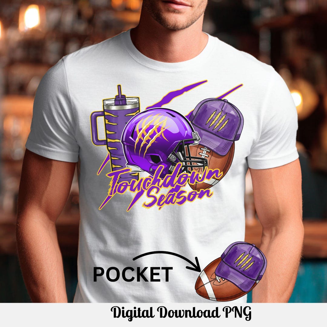 Tiger Football PNG Purple Yellow Football Helmet Trucker Hat Bow PNG ...