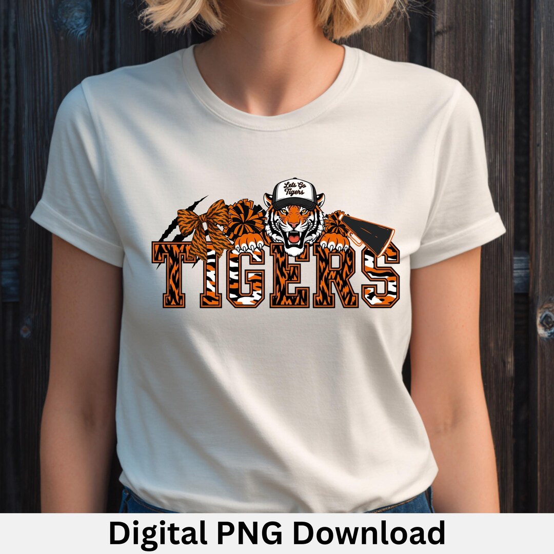 Tigers Cheer Shirt PNG: School Spirit Fan Tee (digital Download) - Etsy