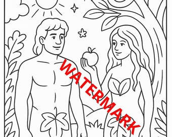 adam and eve in the garden coloring pages
