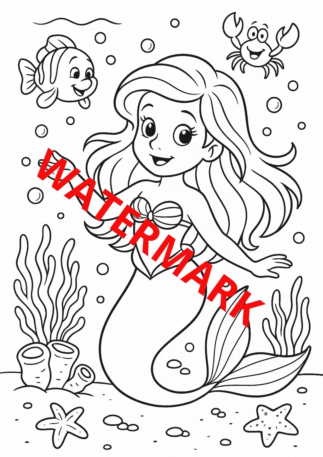 Mermaid Coloring Pages for Kids – 20 Magical Underwater Scenes ...
