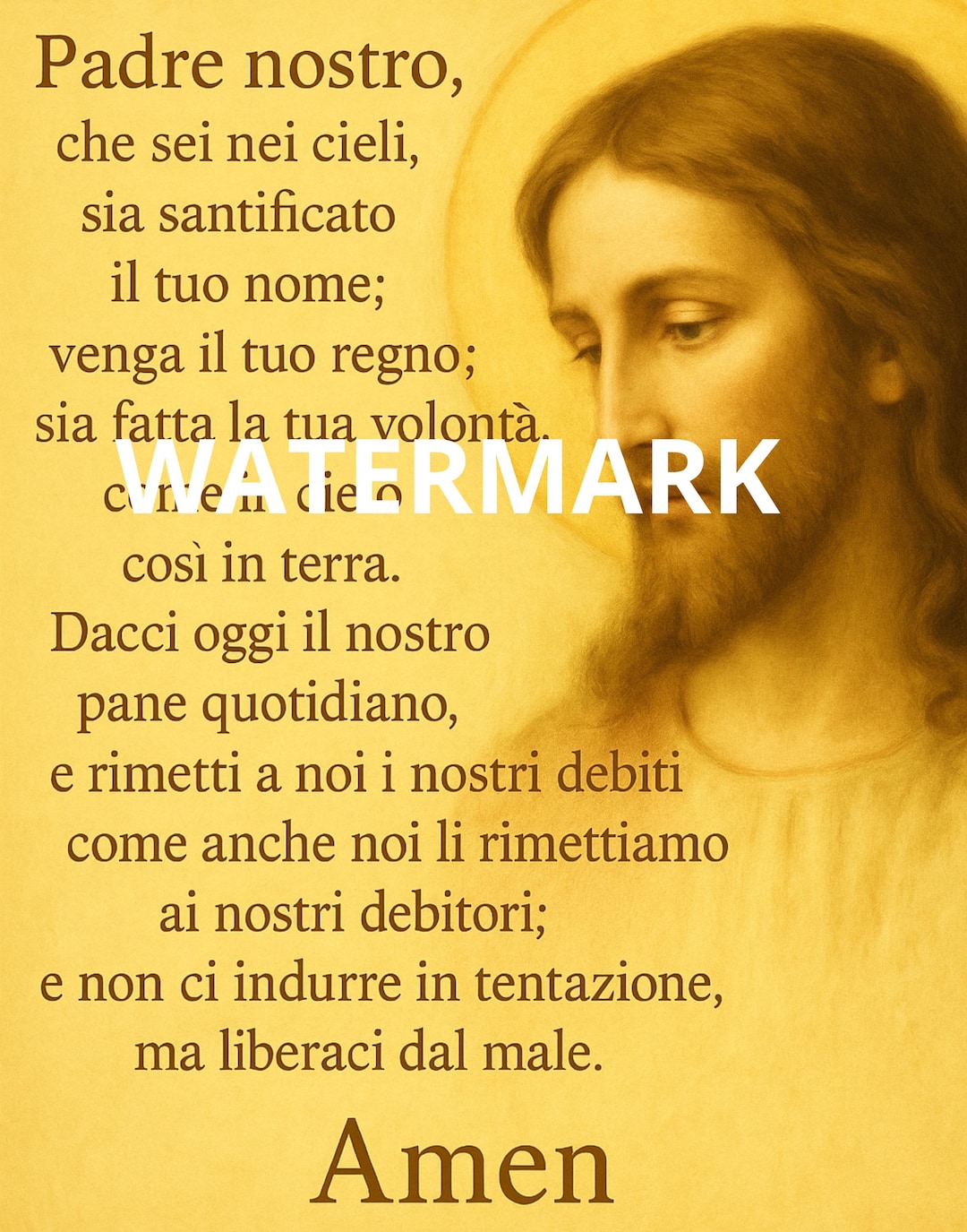 Lord's Prayer Italian Language Printable Wall Art 11x14” High-res ...