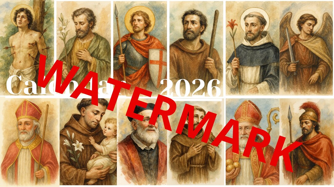 2026 Catholic Saint Calendar - Printable Christian Wall Planner ...