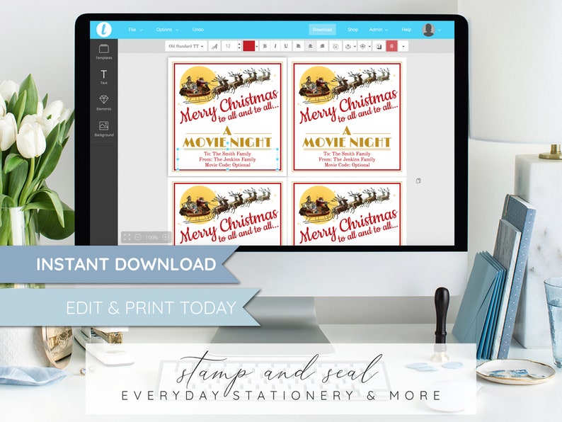 Personalized Christmas Movie Night Gift Tagsprint TODAY - Etsy