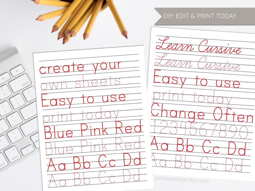 Custom Learn to Write Worksheets, PRINT TODAY, Print at Home, Summer ...