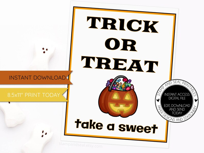 PRINTABLE 8.5x11 Letter Size Paper Halloween Sign, PRINT TODAY, Print ...