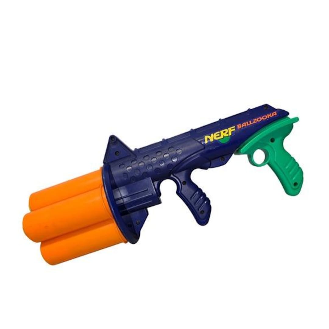 NERF Ballzooka 1994 Kenner Pump Action Blaster 5 Barreled Toy Gun Vtg 5 ...