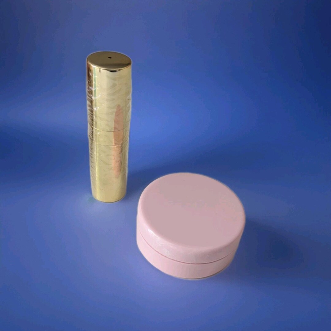 Vtg Fashion Fair Translucent Bronze Face Powder Pink Jar W Kabuki Brush ...