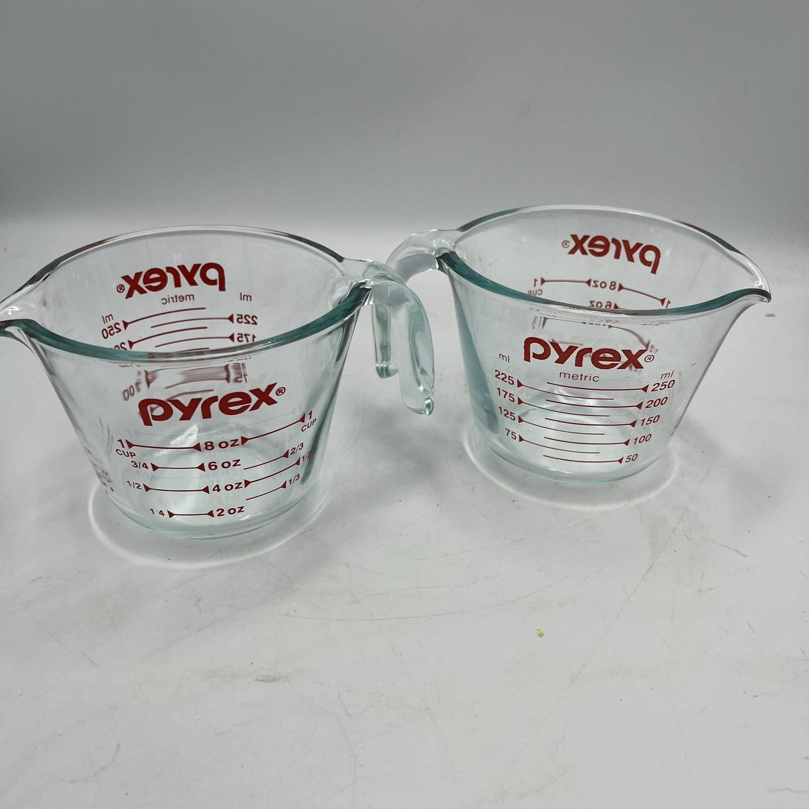 2 Vintage Pyrex Measuring Cups Corning Glass 1 Cup 250ml #508 Open ...