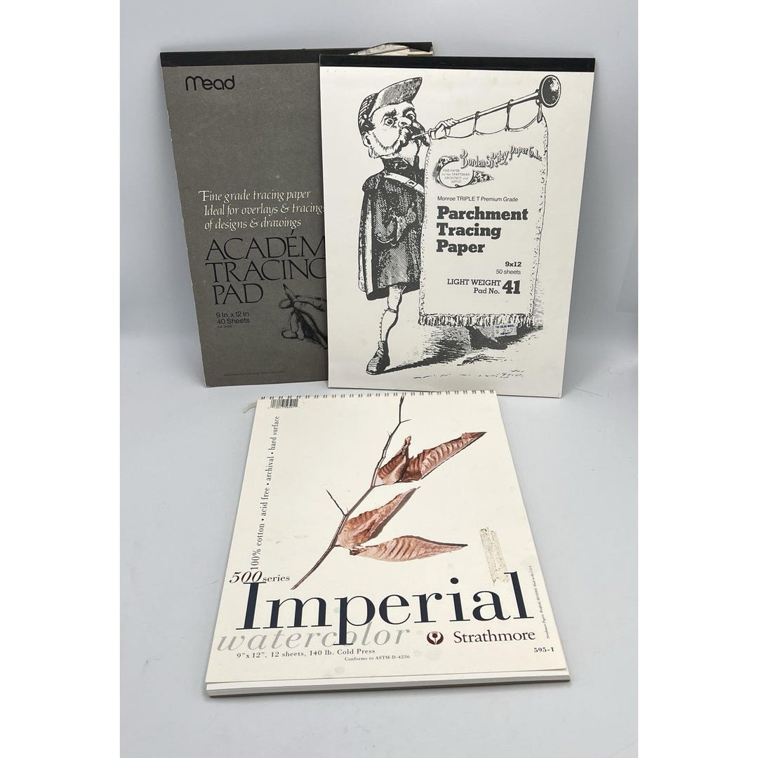 1 Strathmore Watercolor Pad & 1 Mead Tracing Pad 1 Borden Riley Tracing ...