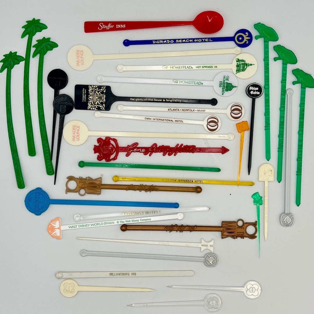 30+ Vintage Hotel Swizzle Sticks - Disney Dorado Gene Autry Homestead ...