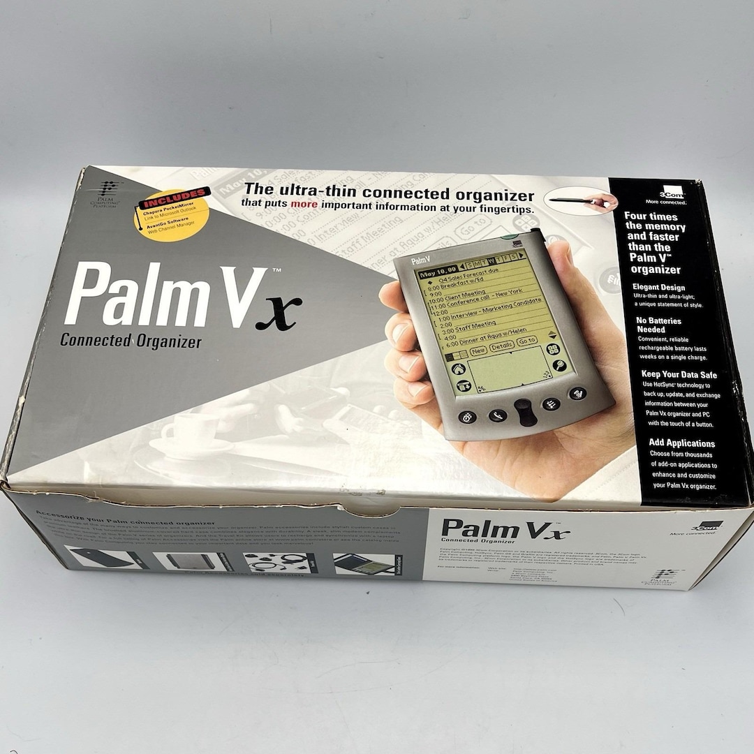 Vtg 1999 Palm Vx Handheld Ultra Slim PDA Organizer Sealed Box - Etsy