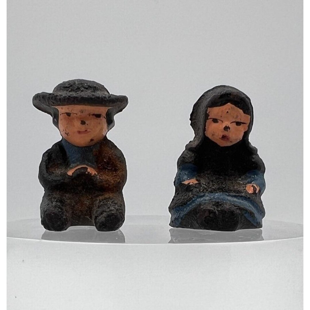 Original John Wright Wilton Vintage Hand-painted Cast Iron Amish People ...
