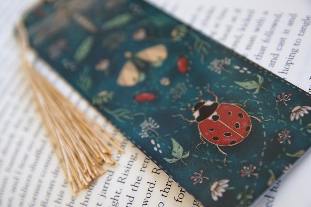 LADYBUG Bookmark Illustrated Green Bookmark Insect Lover Book Lover ...