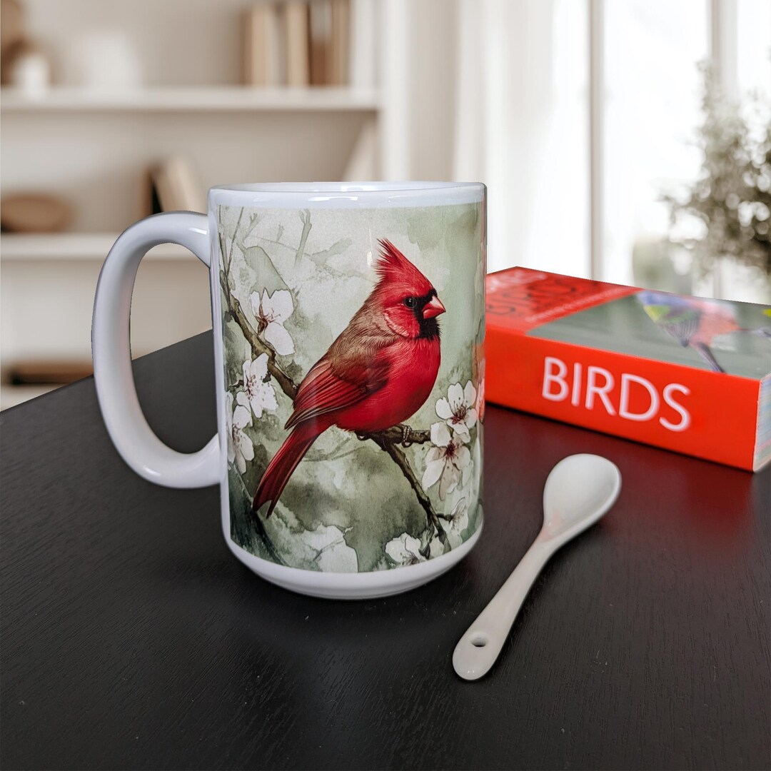 Northern Cardinal Nature-inspired Mug | Bird Lover Gift | Vintage ...