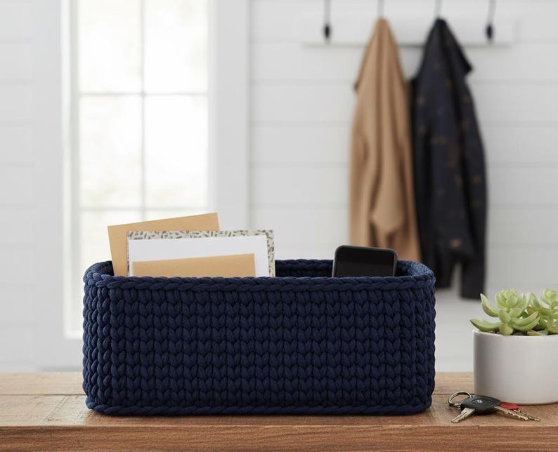 Modern Crochet Rectangle Basket Pattern, Beginner Friendly (PDF Pattern ...